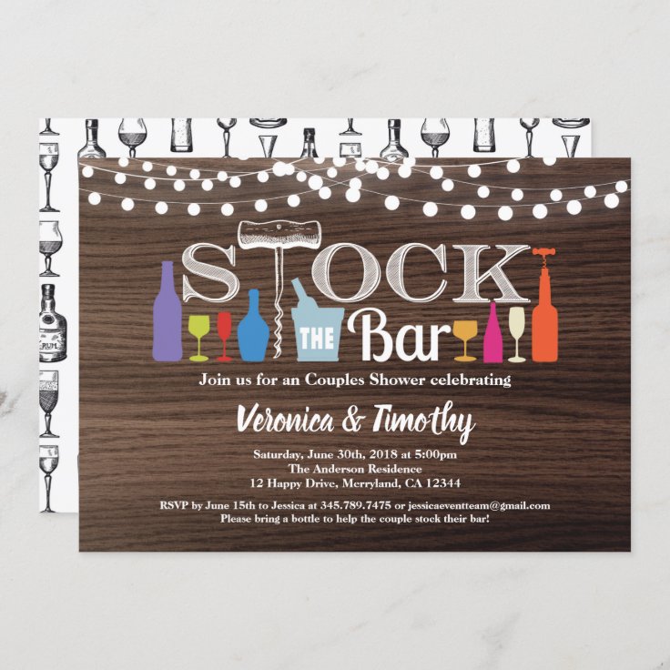 Stock the bar invitation rustic wood Invitation | Zazzle