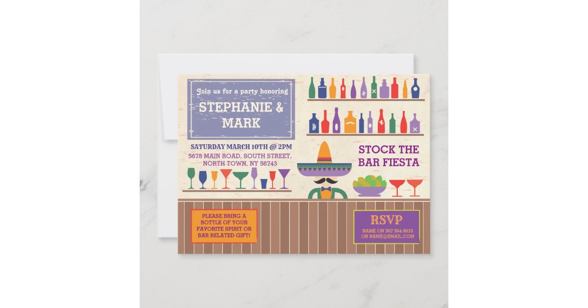 Stock The Bar Party Fiesta Mexican Tequila Invite | Zazzle