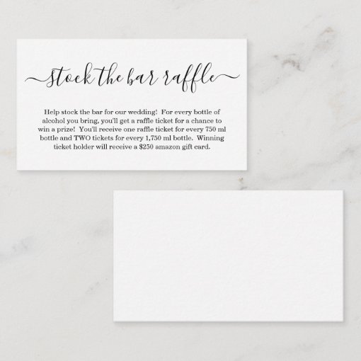 Stock the Bar Raffle Card Bridal Shower Invitation | Zazzle