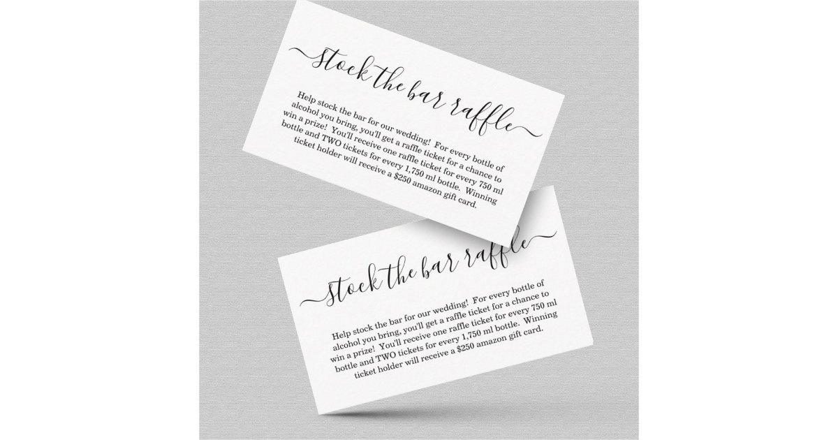 Stock the Bar Raffle Card Bridal Shower Invitation | Zazzle