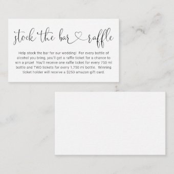 Stock the Bar Raffle Card Bridal Shower Invitation | Zazzle