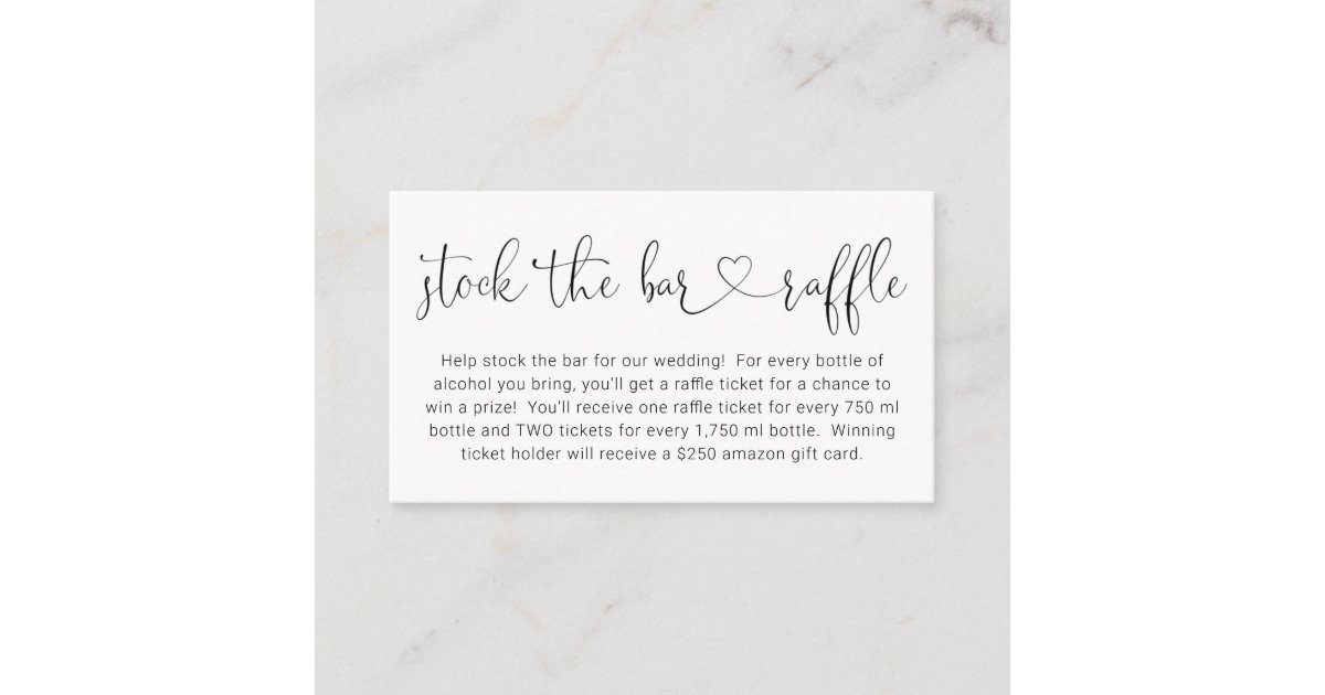 Stock the Bar Raffle Card Bridal Shower Invitation | Zazzle