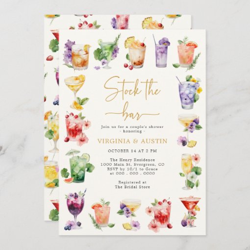 Stock The Bar Shower Invitation | Zazzle