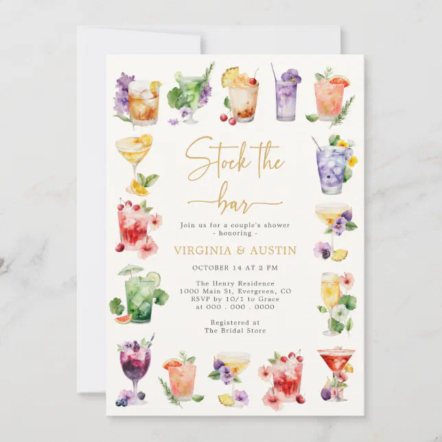 Stock The Bar Shower Invitation | Zazzle