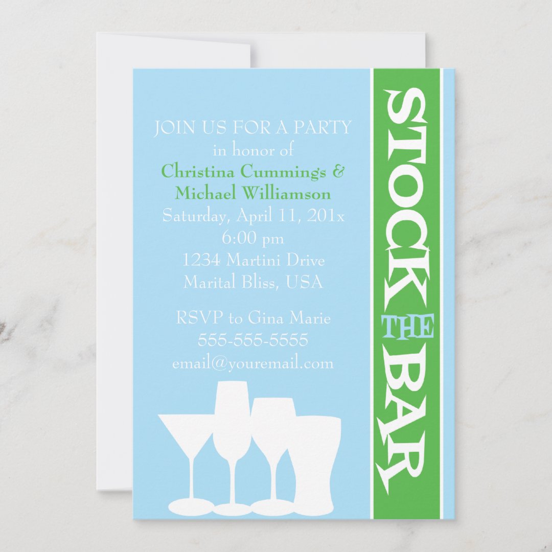 Stock the Bar Shower Invitation | Zazzle