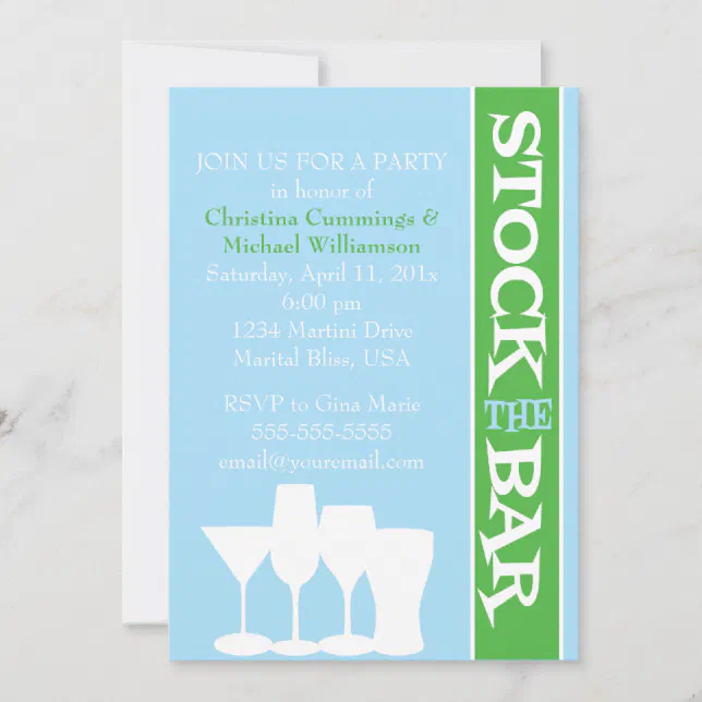Stock the Bar Shower Invitation | Zazzle