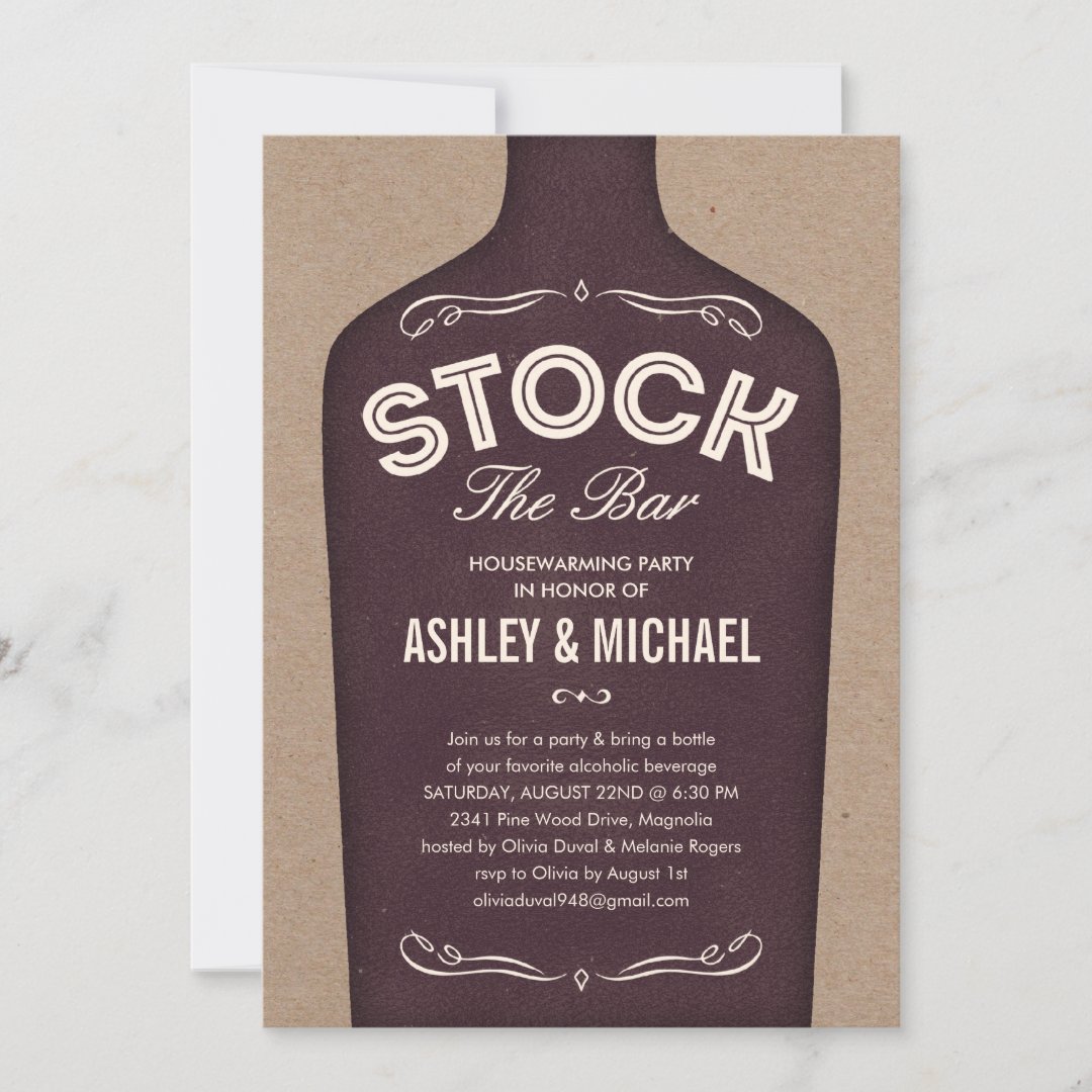 Stock the Bar Shower Invitations | Zazzle