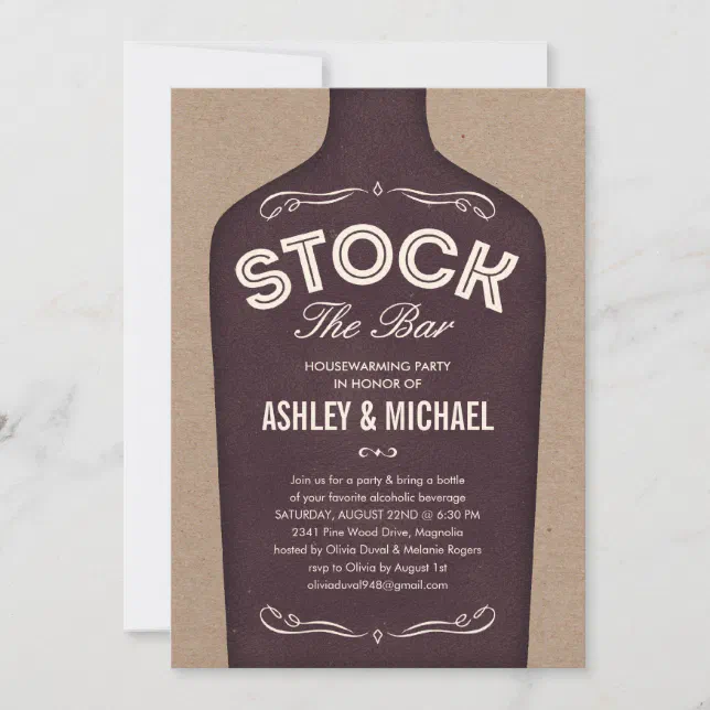 Stock the Bar Shower Invitations | Zazzle