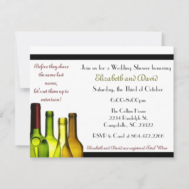Stock the Bar Shower, Wine Bottle Invitation | Zazzle