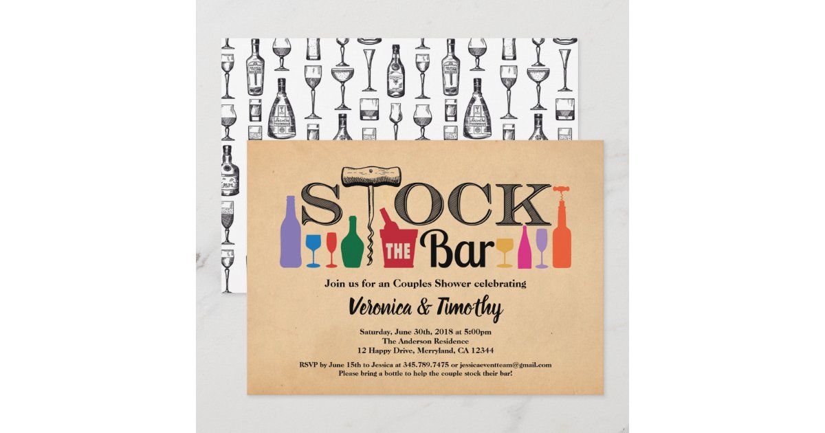 Stock The Bar Vintage Housewarming Invitation | Zazzle