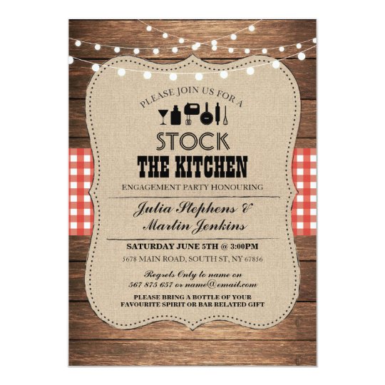 Stock The Kitchen Bar Party Engagement Invitation | Zazzle.com