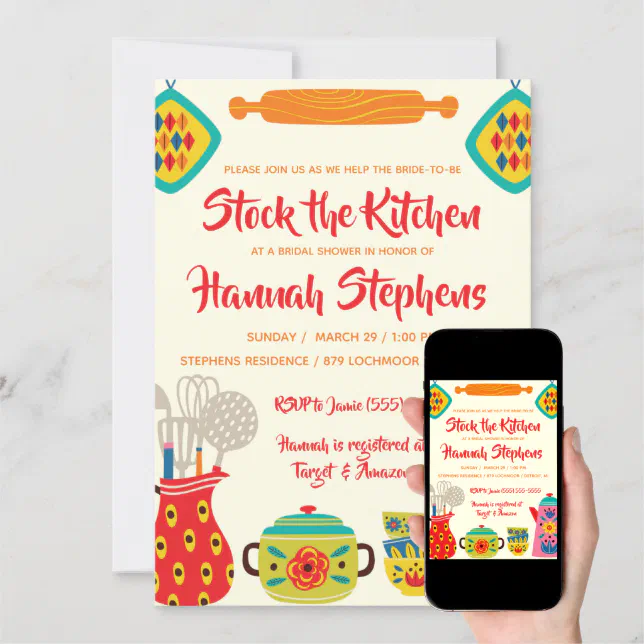 Stock The Kitchen Bridal Shower Invitation Zazzle