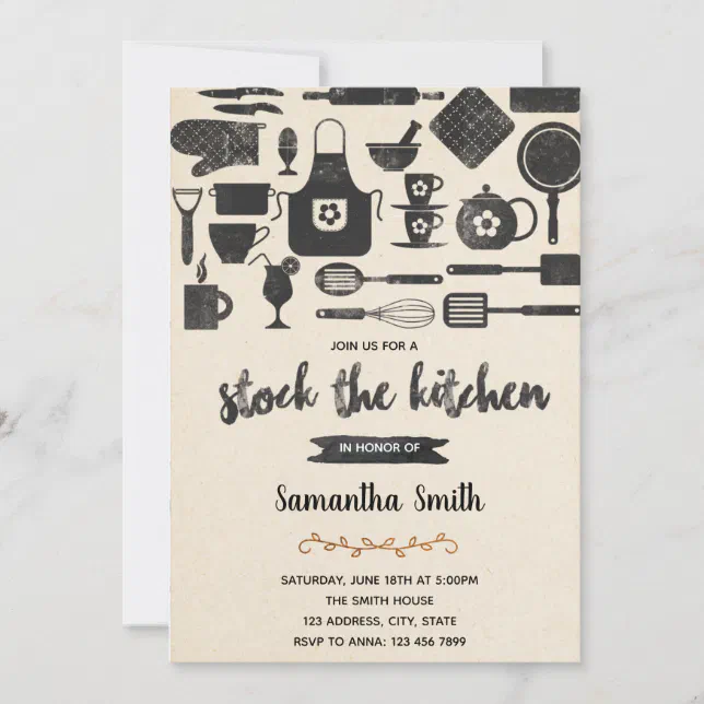 Stock the kitchen bridal shower Invitation | Zazzle