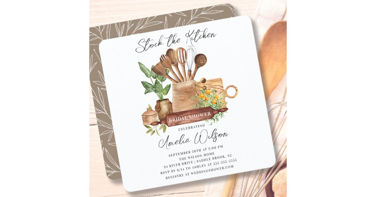 Stock The Kitchen Bridal Shower Invitation | Zazzle