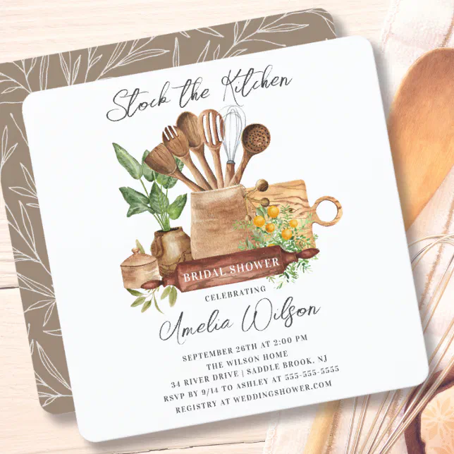 Stock The Kitchen Bridal Shower Invitation Zazzle