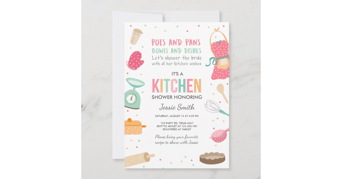Stock The Kitchen Bridal Shower Invitation Cooking Zazzle