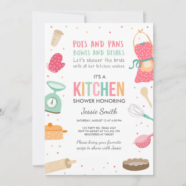 Stock the Kitchen Bridal Shower Invitation Cooking | Zazzle