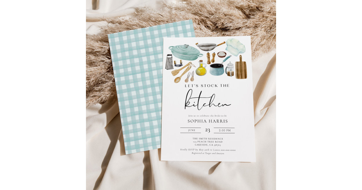Stock The Kitchen Cooking Bridal Shower Invitation | Zazzle