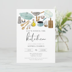 Stock The Kitchen Cooking Bridal Shower Invitation | Zazzle