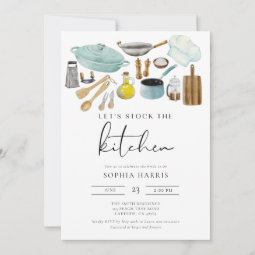 Stock The Kitchen Cooking Bridal Shower Invitation | Zazzle