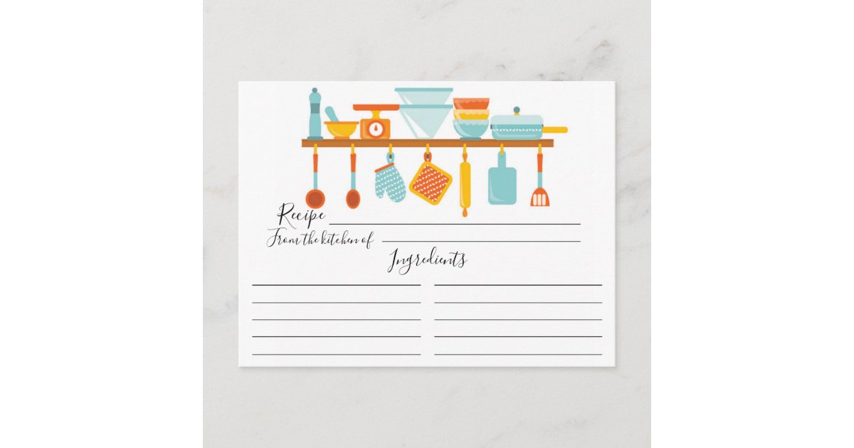 Stock the Kitchen Recipe Card | Zazzle