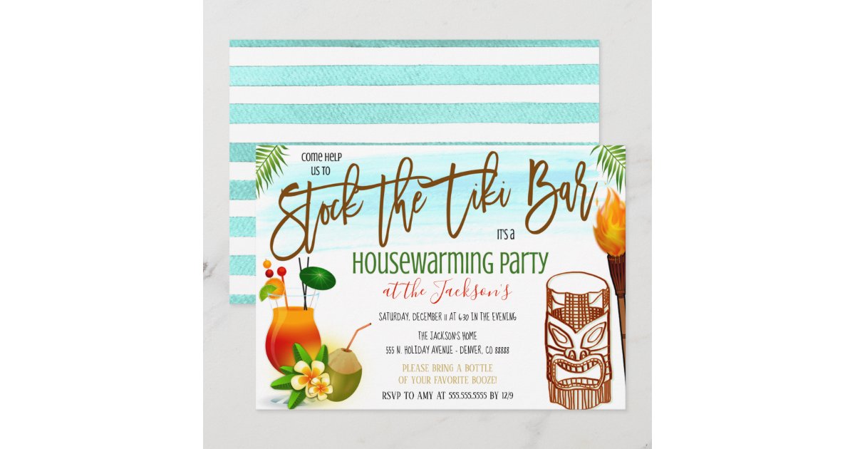 Stock the Tiki Bar Invitation | Zazzle