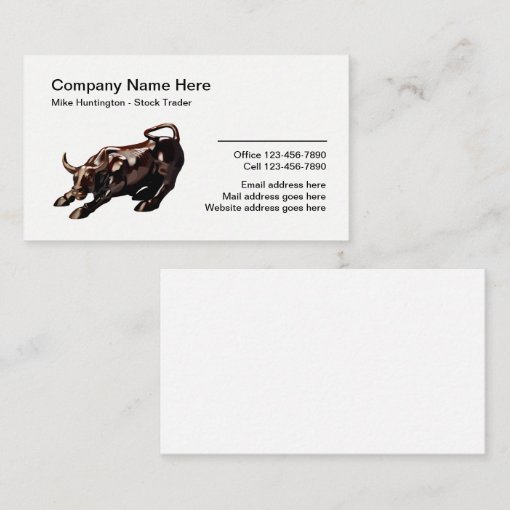 Stock Trader Professional Wall Street Business Card | Zazzle
