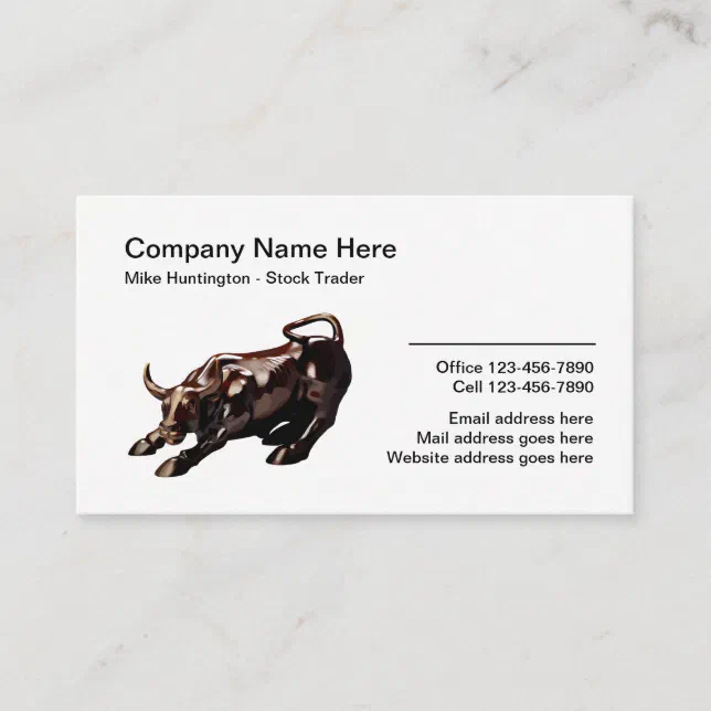 Stock Trader Professional Wall Street Business Card | Zazzle