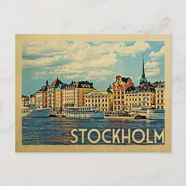 Stockholm Postcard Sweden Vintage Travel | Zazzle