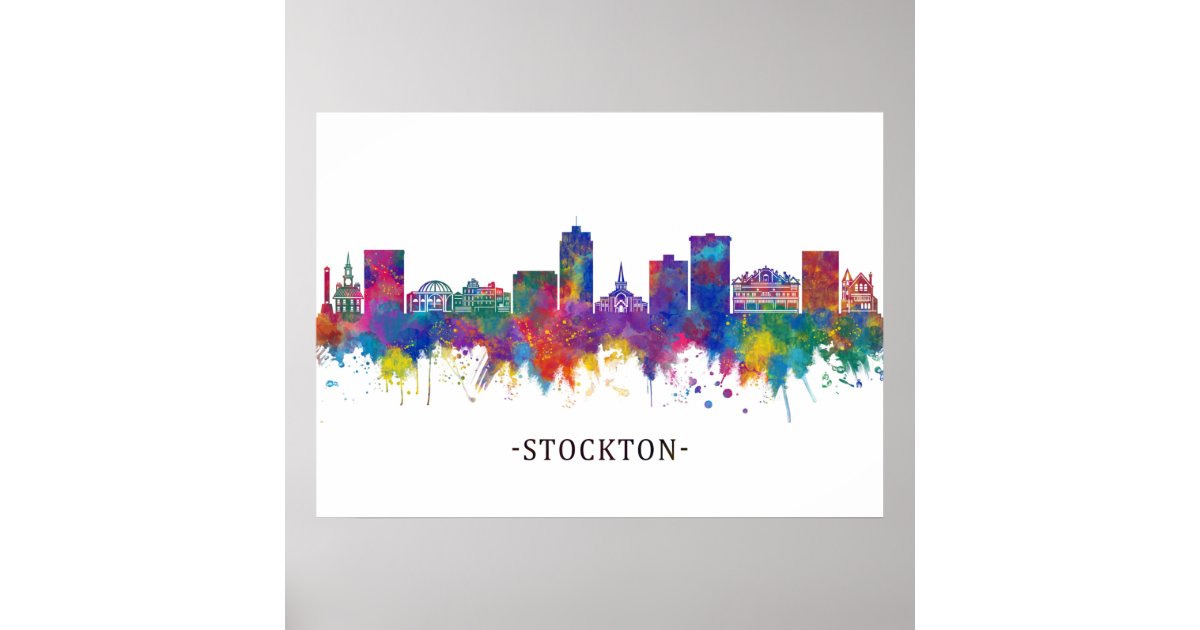 Stockton California Skyline Poster | Zazzle