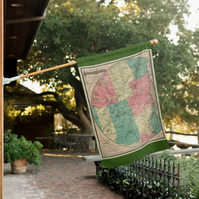 Stoddard's Map of the Adirondack Wilderness, 1883 House Flag | Zazzle