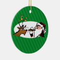 Stogie Smoking Santa Funny Green Holiday Ornament | Zazzle