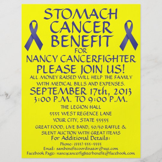 Stomach Cancer Ribbon Benefit Flyer | Zazzle.com