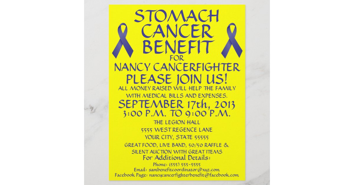 Stomach Cancer Ribbon Benefit Flyer | Zazzle
