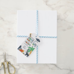 Stomp Chomp Rawr Dinosaur Birthday Thank You Gift Tags | Zazzle