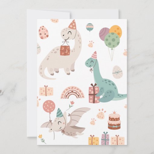 Stomp, Chomp & Roar Watercolor Dinosaurs Birthday Invitation | Zazzle