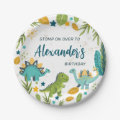 Stomp on Over Kids Dinosaur Birthday Party Paper Plates | Zazzle