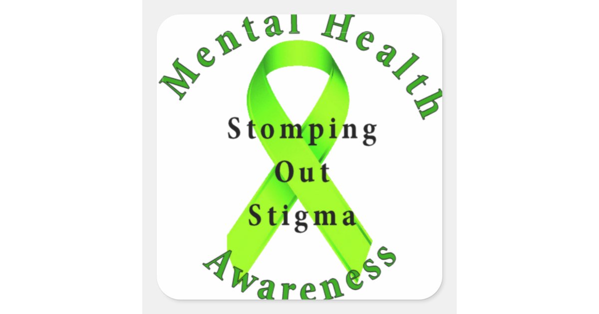 Stomping Out Stigma Square Sticker | Zazzle