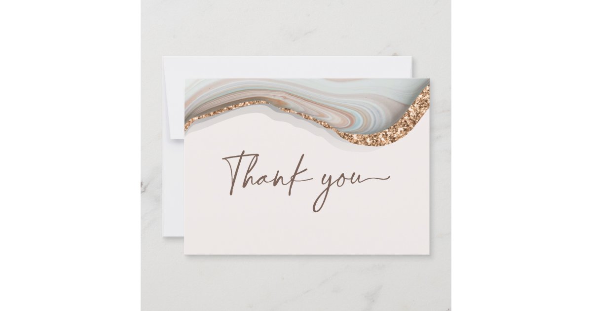 Stone Agate Marble Thank you Card | Zazzle
