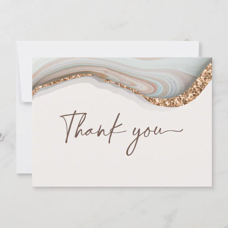 Stone Agate Marble Thank you Card | Zazzle