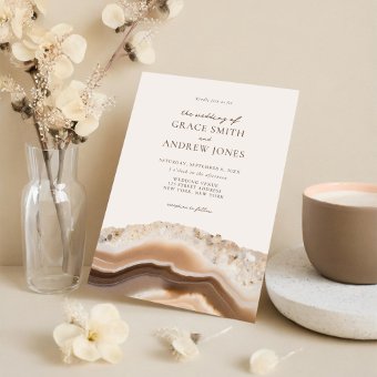 Stone Agate Marble Wedding Invitation | Zazzle