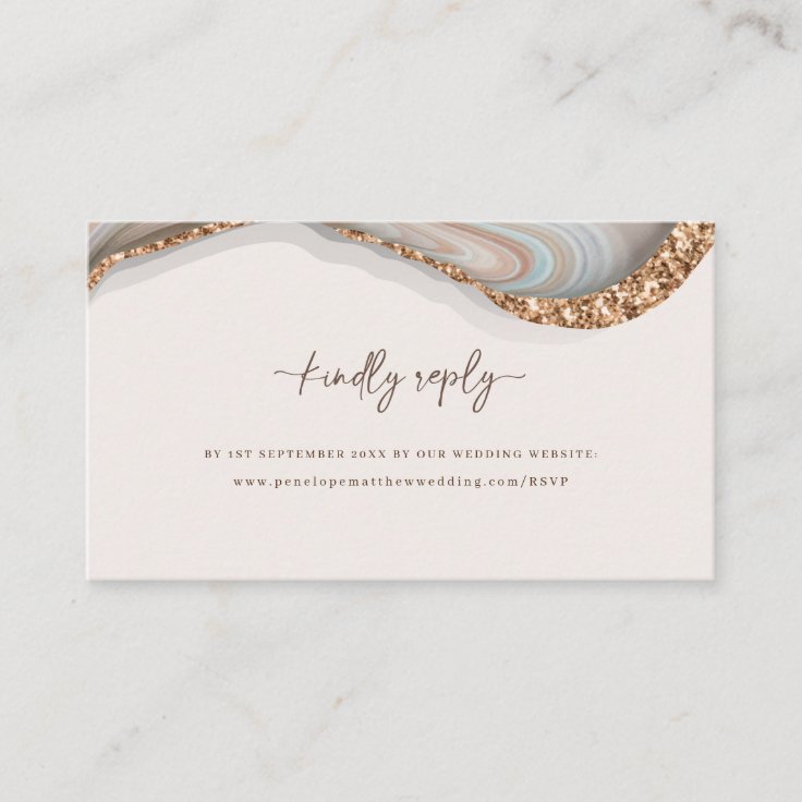 Stone Agate Website RSVP Enclosure Card | Zazzle