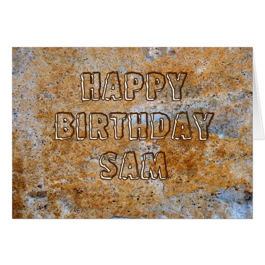 Stone Age Happy Birthday Sam Card | Zazzle.com