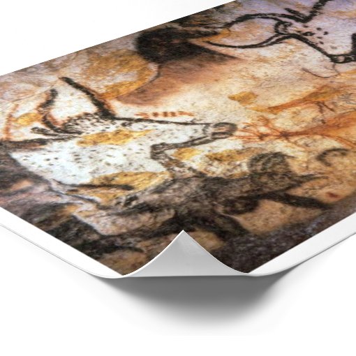 Stone Age Lascaux Bulls Buffalo Art Poster | Zazzle