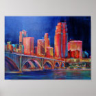 Minneapolis Stone Arch Bridge at Twilight Poster | Zazzle.com