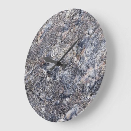 Stone Background - Gray Slate Rock Template Large Clock | Zazzle