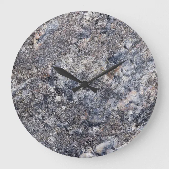 Stone Background - Gray Slate Rock Template Large Clock | Zazzle