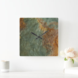 Stone Background - Slate Rock Customized Template Square Wall Clock ...
