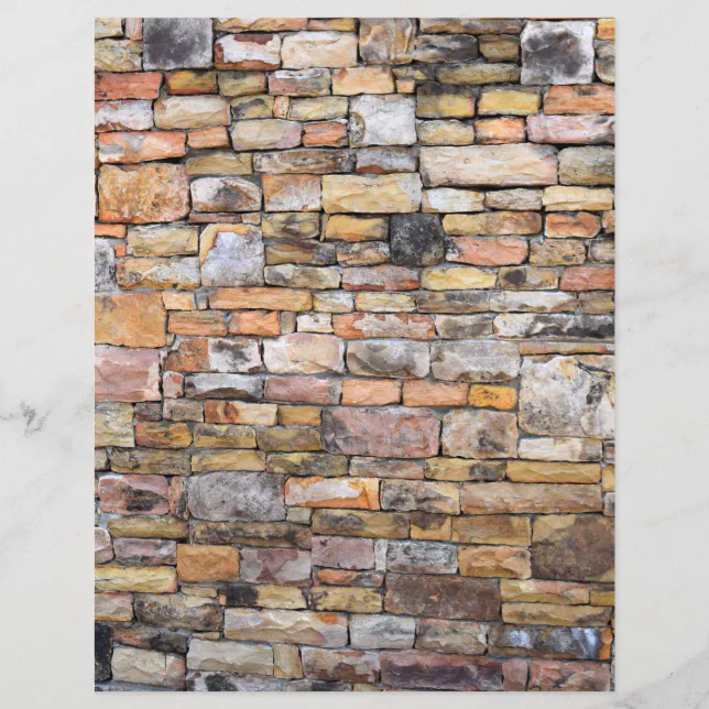 Stone Block Wall Background Scrapbook Paper | Zazzle