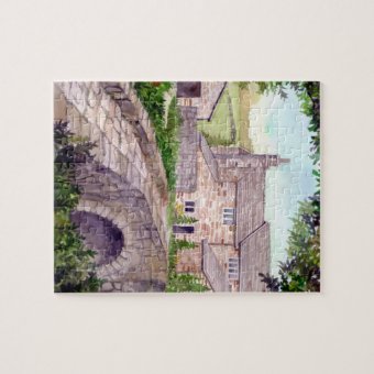 Stone Bridge Watercolor Painting Jigsaw Puzzle | Zazzle